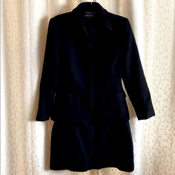 Daniel Hechter | Jackets & Coats | Stunning Black Wool Waffle Weave ...